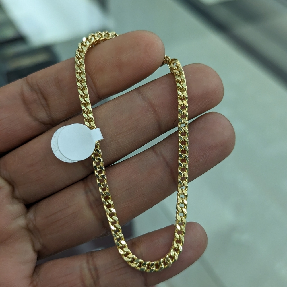 14kt Real Gold Franco Chain 4mm 8 Inch - Gem